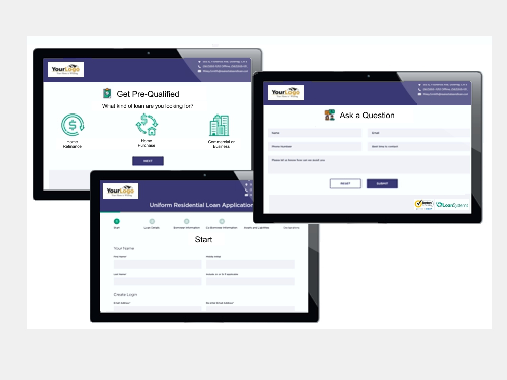 Loan Concierge Mortgage Originator Webpage - LoanSystems
